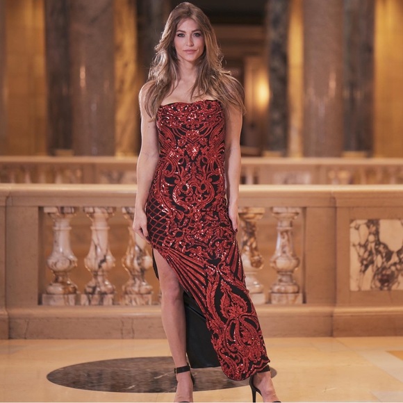 Dresses | Red Glamorous Formal Dress | Poshmark